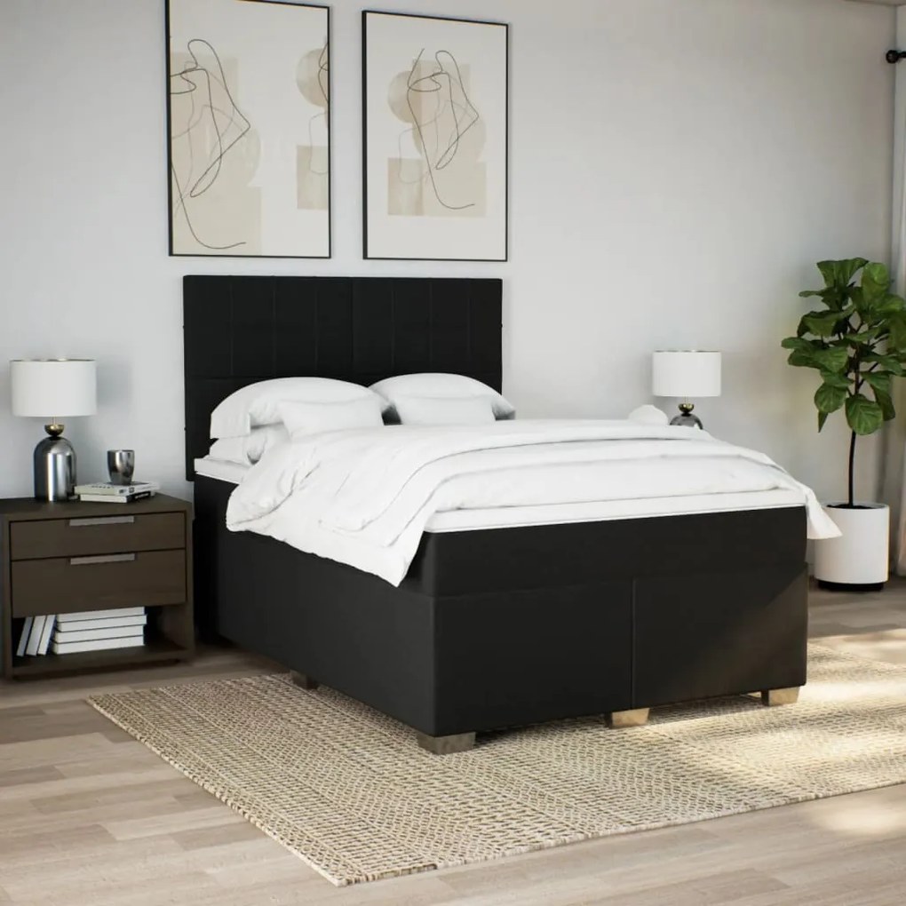Box spring postel s matrací černá 140 x 190 cm textil 3292785