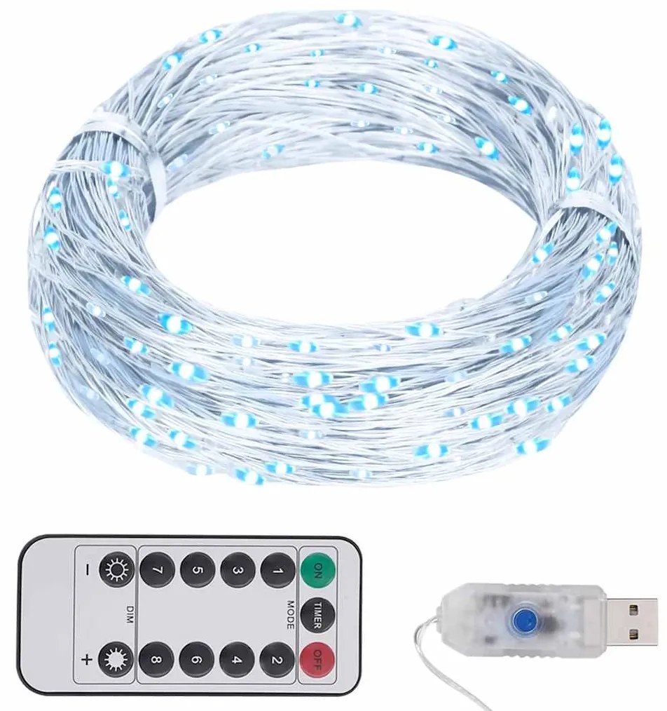 Světelný LED řetěz s 300 LED diodami studený bílý 30 m 330051