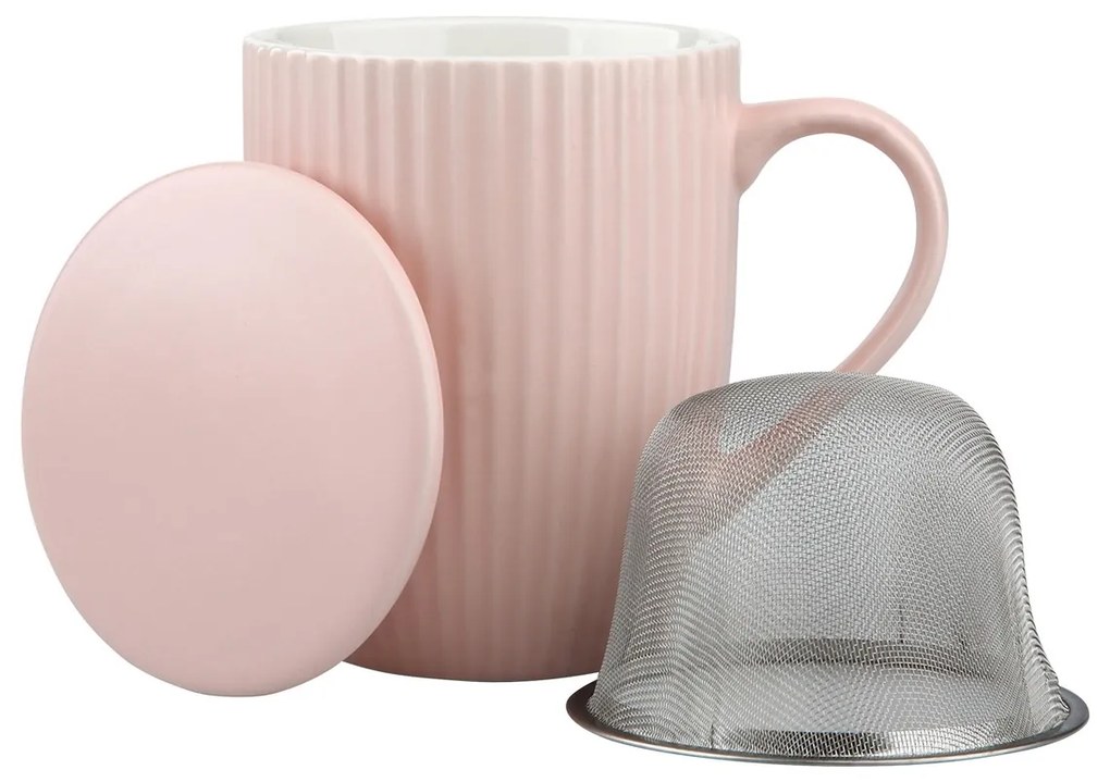 Altom Porcelánový hrnek se sítkem Ballerina růžová 320 ml