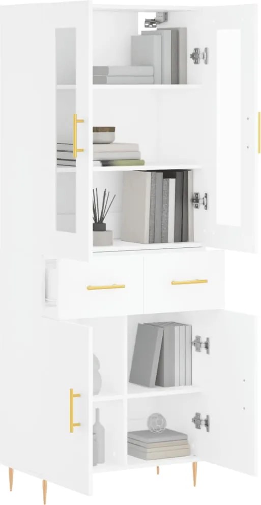 Skříň highboard bílá 69,5 x 34 x 180 cm kompozitní dřevo 3198521