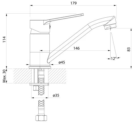 Aqualine - Umyvadlová baterie s otočnou hubicí SINTRA lesklý chrom