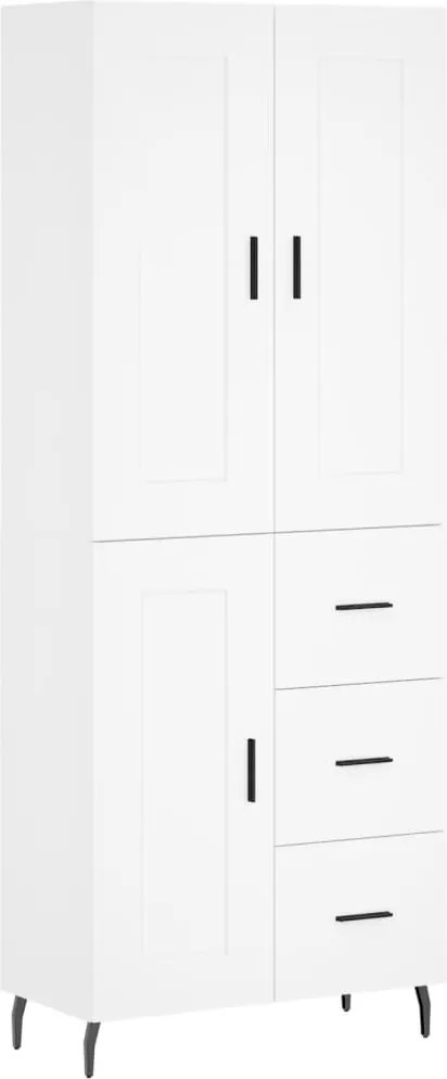 Skříň highboard bílá 69,5 x 34 x 180 cm kompozitní dřevo 3200017