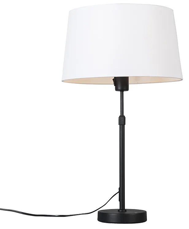 Stolní lampa černá s stínítkem bílým 35 cm nastavitelná - Parte