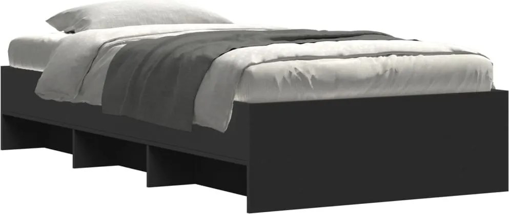Rám postele černý 90 x 190 cm kompozitní dřevo 3295703
