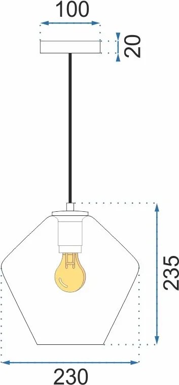 Toolight - Skleněná stropní svítilna APP440-1CP, zlatá, OSW-00571