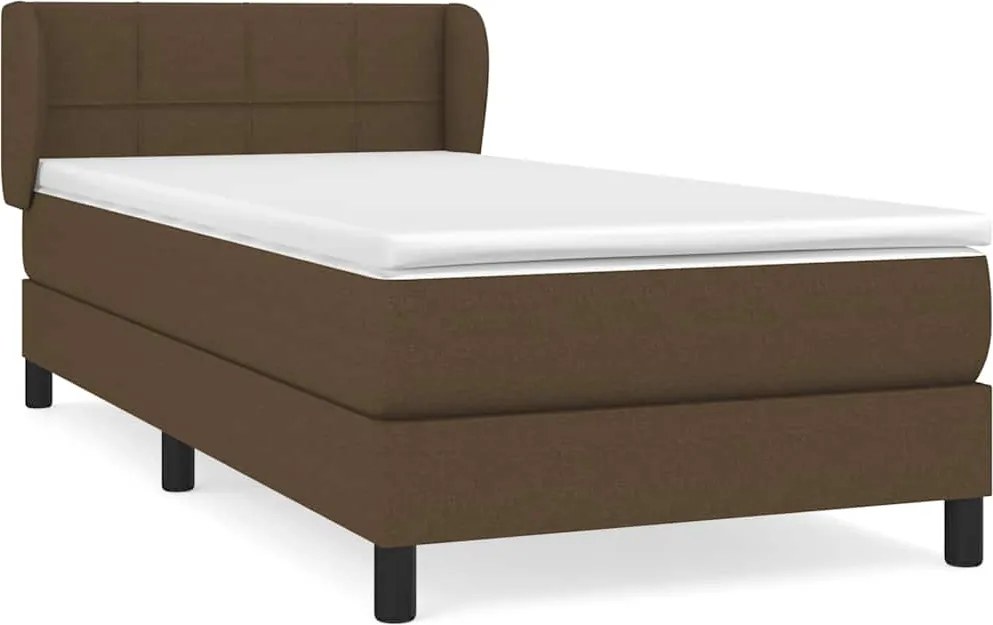 Box spring postel s matrací tmavě hnědá 90x190 cm textil 3126208