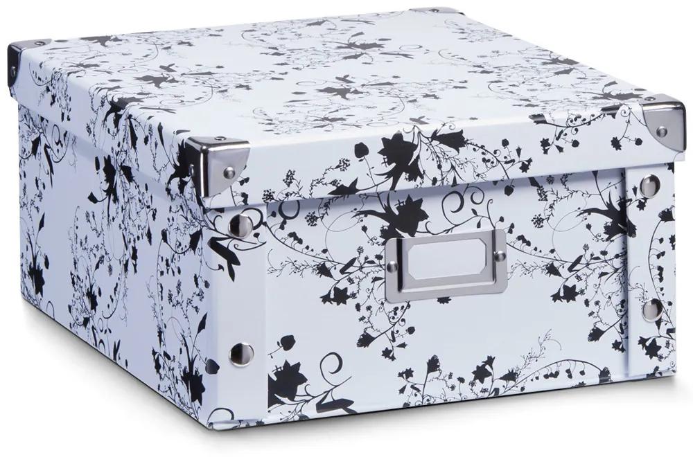 Box pro skladování WHITE FLORAL 31x26x14 CM, ZELLER