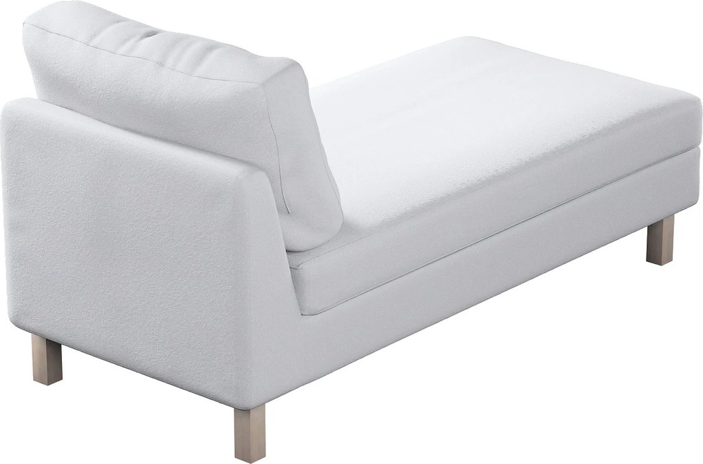 Potah na přídavný šezlong IKEA Karlstad, krátký barva bílá látka pletený vzor