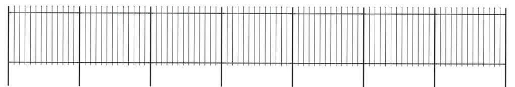 Zahradní plot s kopím nahoře ocelový 1248 x 150 cm černý