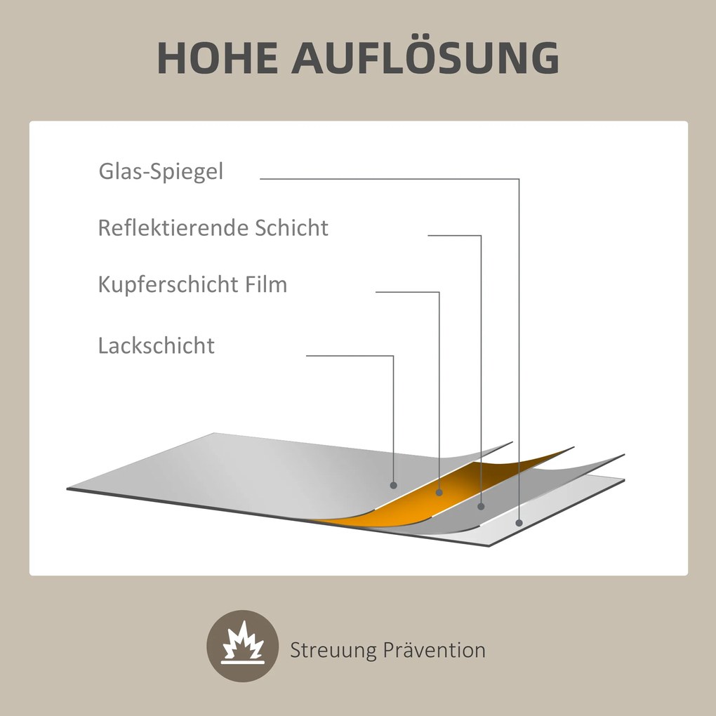 HOMCOM Asymetrické nástěnné zrcadlo 70x50cm koupelnové zrcadlo s dřevěným rámem, antioxidant, do koupelny, obývacího pokoje, předsíně a ložnice v pří…