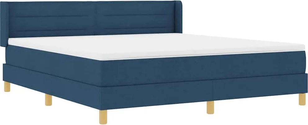 Postel s boxspringem s matrací s čelo Modrá 200 x 180 cm textil 3341250
