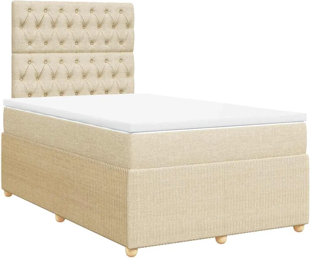 Box spring postel s matrací krémová 120x190 cm textil 3292007
