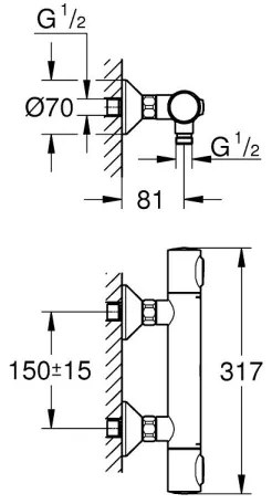 GROHE 34840000 - Termostatická sprchová baterie PRECISION DN 15 lesklý chrom