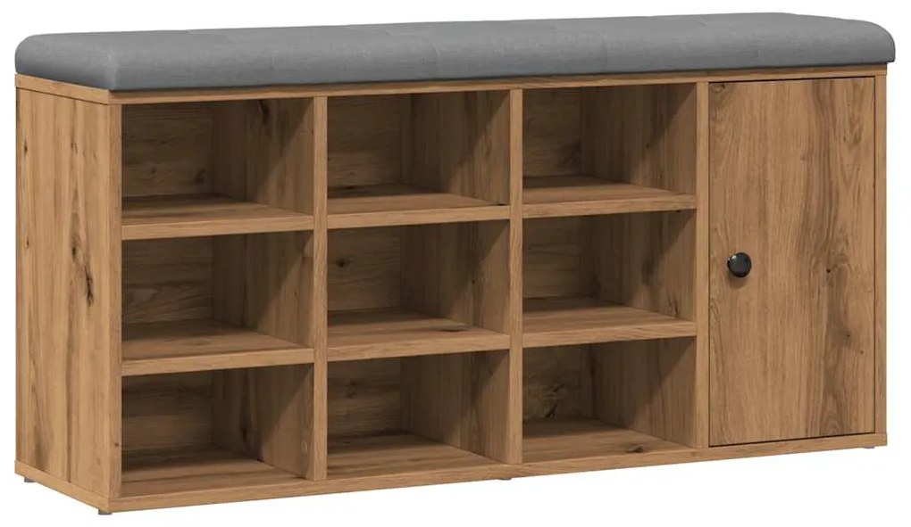 vidaXL Lavice s botníkem dub artisan 102x32x50 cm Engineered Wood