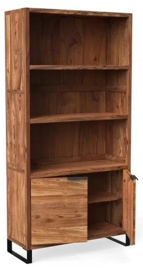furniture-nabytek.cz - Masivní knihovna Sidora z akácie, lakovaná, hnědá