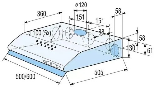 Mora OP 530 X Podstavný odsavač par