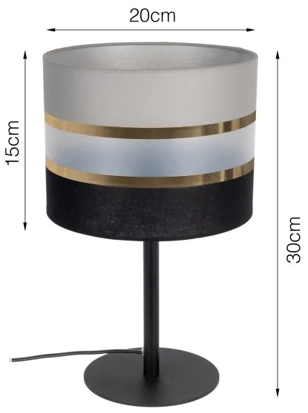 Stolní lampa CORAL 1xE27/60W/230V černá/šedá