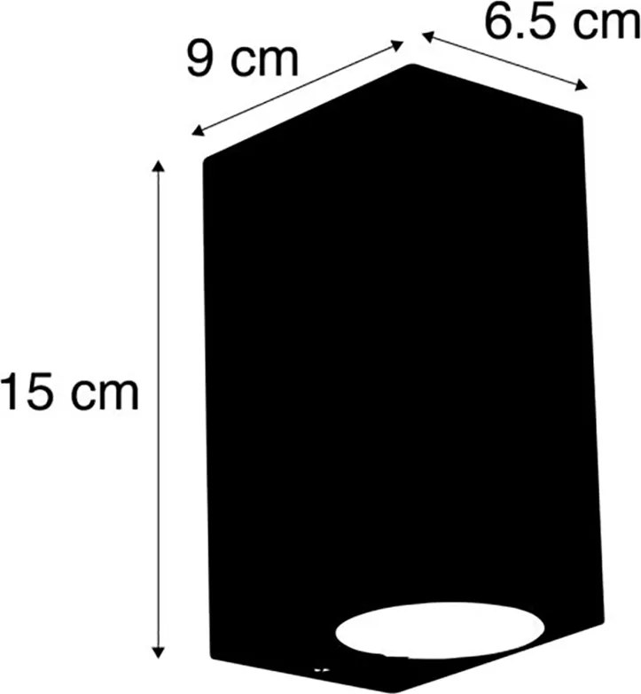 Chytrá nástěnná lampa tmavě šedá IP44 vč. 2 WiFi GU10 - Baleno