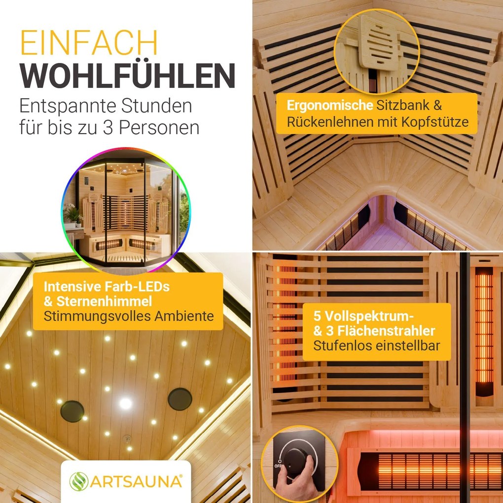 Artsauna Infrasauna Malmö 140, černá