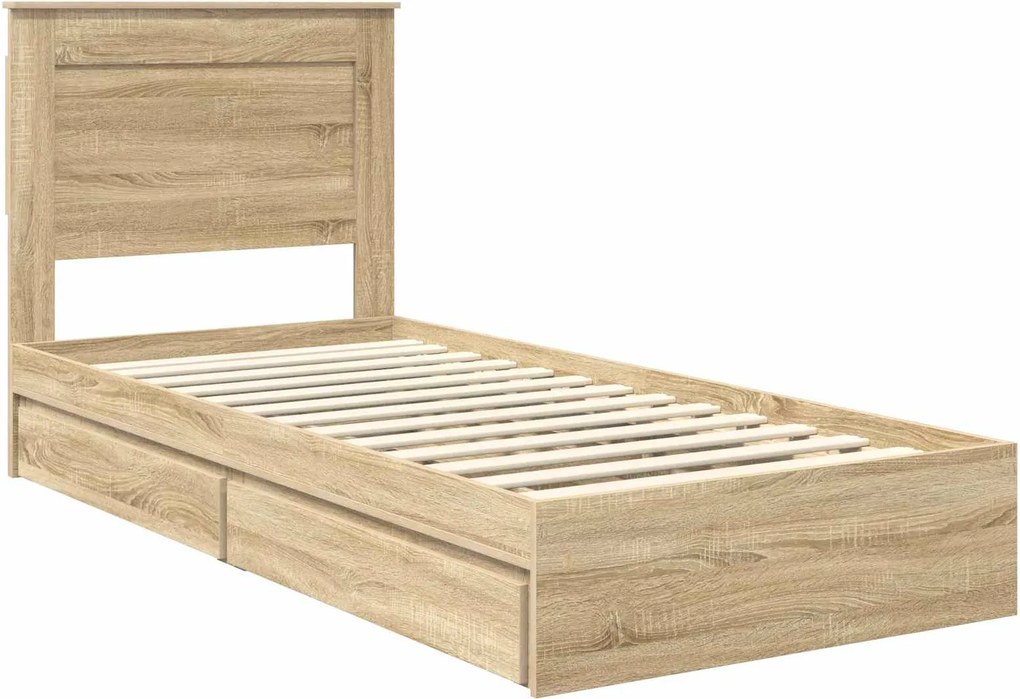 Postel s úložným prostorem se zásuvkou Sonoma dub 75 x 190 cm 3410280
