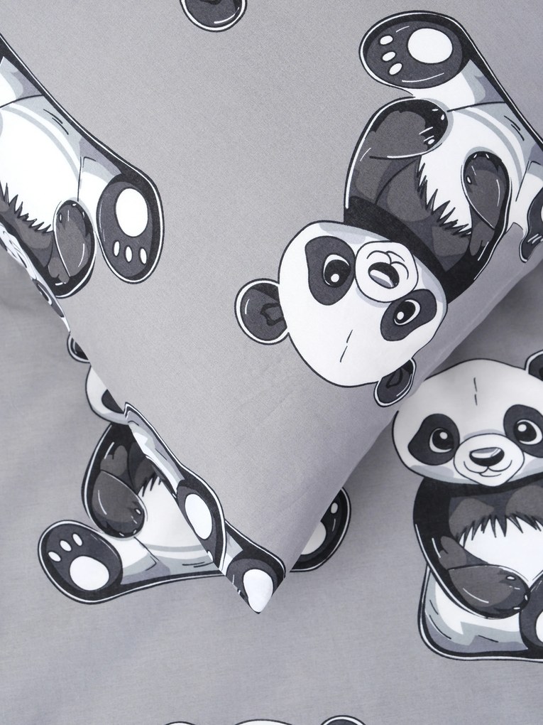 MK Lůžkoviny Prodloužené bavlněné povlečení Renforcé - Panda 140 × 220 cm, 70 x 90 cm