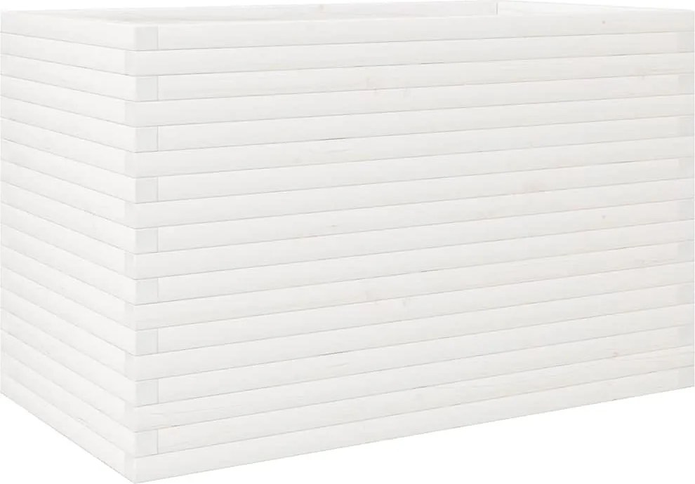 Zahradní truhlík bílý 110 x 60 x 68,5 cm masivní borovice 3282505