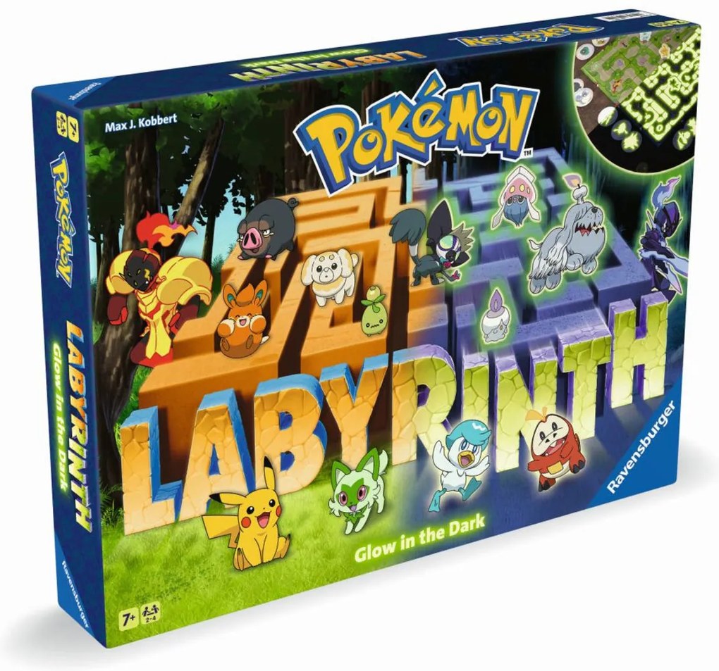 RAVENSBURGER HRA Labyrinth Pokémon noční edice svítí ve tmě 2v1 2422839