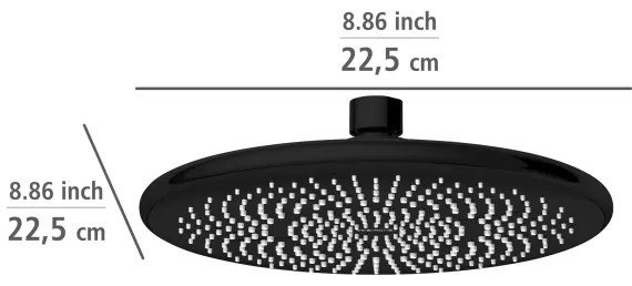 WENKO 24927100 - Sprchová hlavice WATERSAVING SYSTEM 22,5x22,5 cm černá