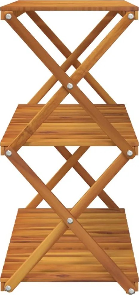 vidaXL 3patrový skládací regál 70 x 31 x 63 cm masivní akáciové dřevo [153328]