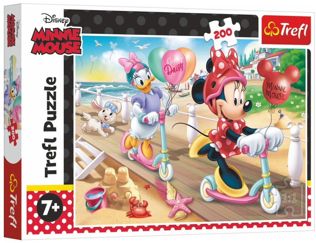 Puzzle Minnie na pláži/Disney Minnie 200 dílků 48x34cm v krabici 33x23x4cm