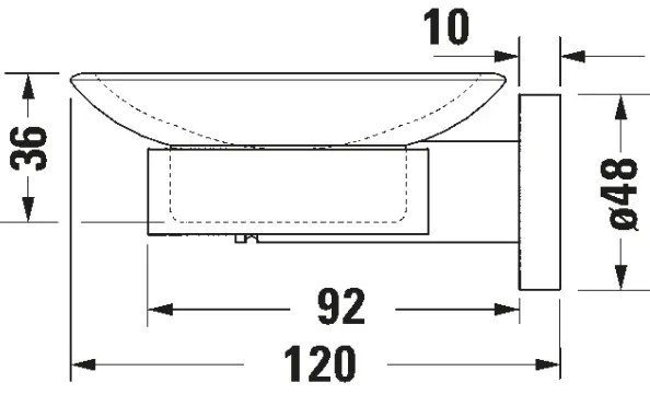 Duravit 99184600 - Nástěnná mýdlenka D-CODE pravá matná černá