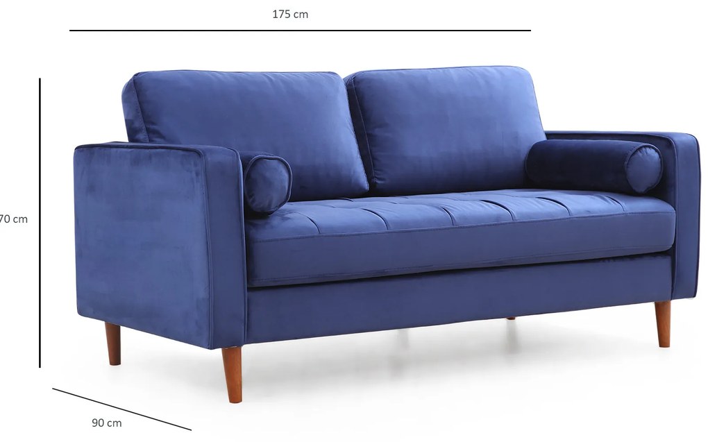 Hanah Home Dvoumístná pohovka ROME tmavě modrá 175 cm 560ARE1515