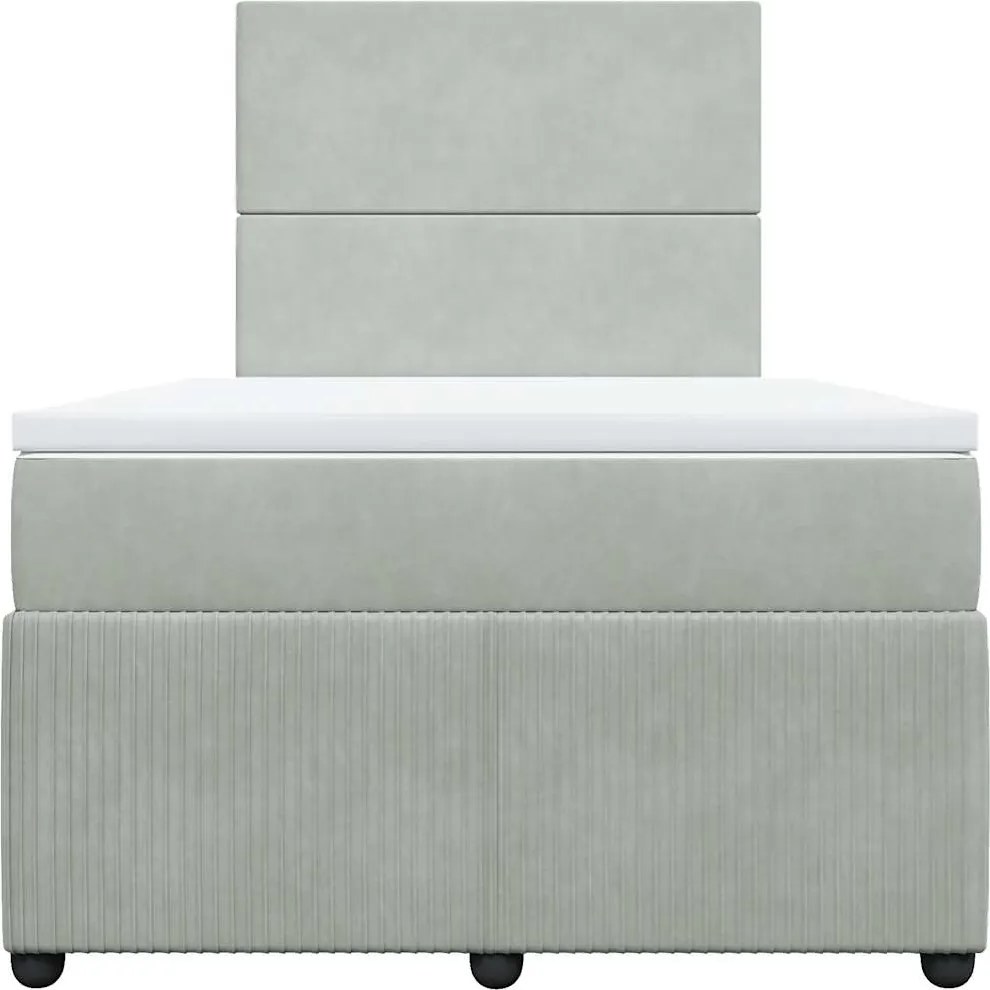 Box spring postel s matrací světle šedá 120 x 200 cm samet 3294604