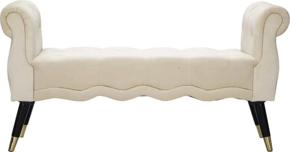 Lavice Paris 120 cm samet béžová/zlatá