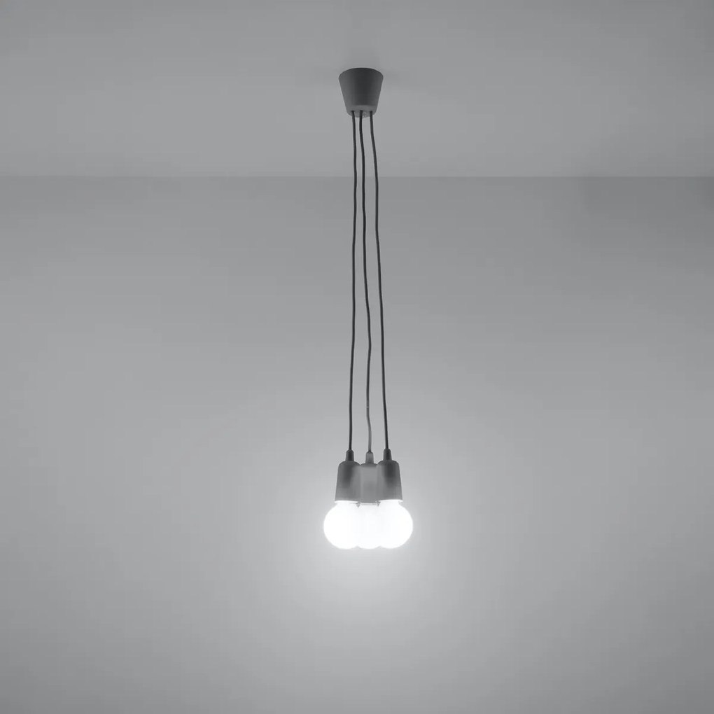 Sollux Lighting Závěsné svítidlo DIEGO 3 šedé