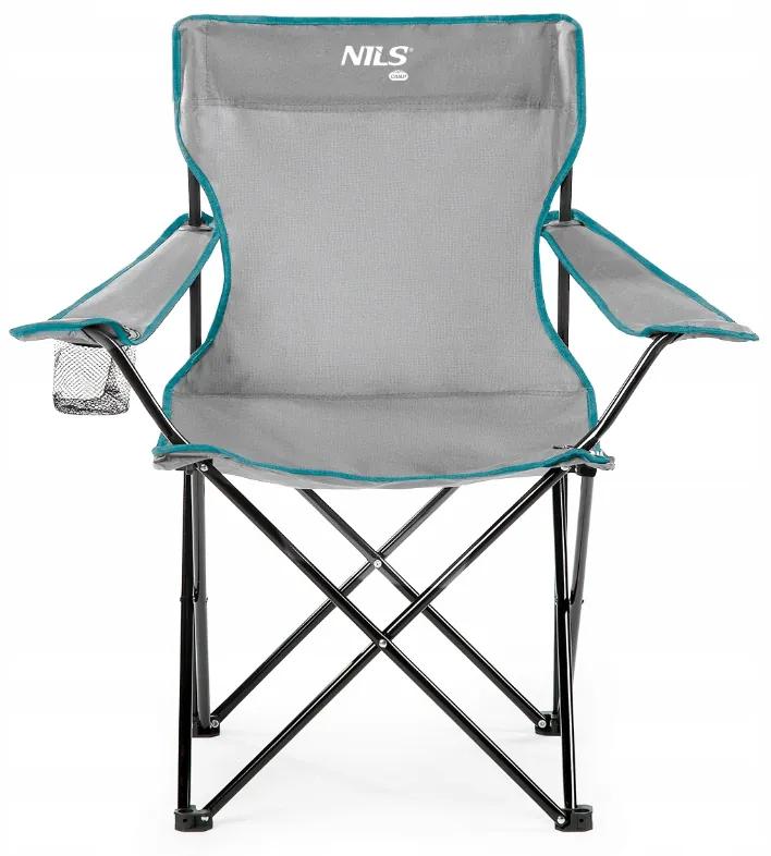 Skládací židle s vysokým opěradlem 82x85x42cm šedá