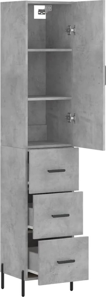 Skříň highboard betonově šedá 34,5x34x180 cm kompozitní dřevo 3198861