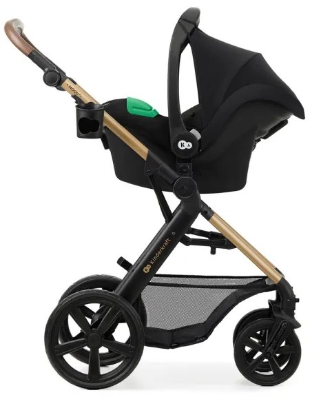 KINDERKRAFT - Kombinovaný kočárek 3v1 MOOV 2 Pure black + autosedačka MINK PRO