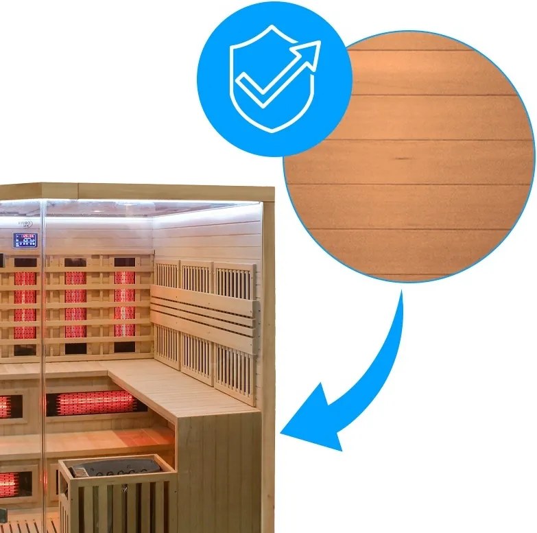 BPS-koupelny Kombinovaná sauna 2v1 - Infrasauna + finská sauna 200x200, 5-6 osob
