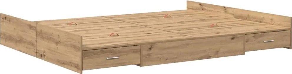 Rám postele s úložným prostorem Artisanový dub 140 x 200 cm 3335300