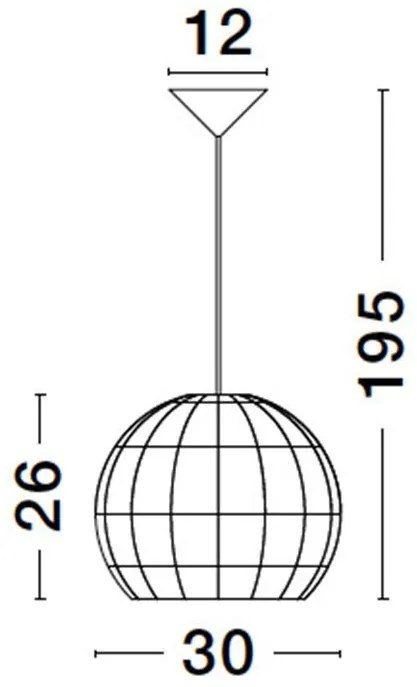 Nova Luce Závěsné svítidlo MARLO přírodní ratan, 30cm, E27 1x12W