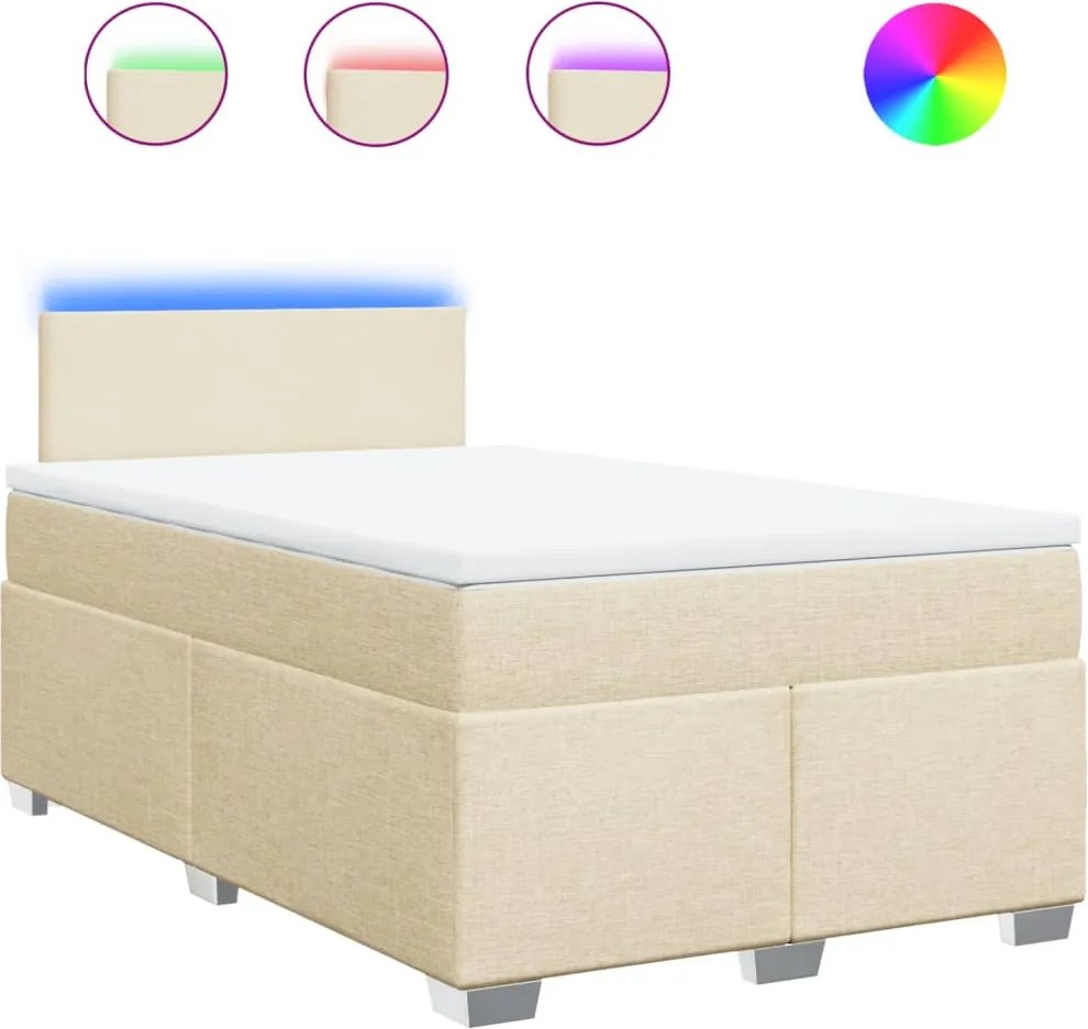 Box spring postel s matrací krémová 120x190 cm textil 3288125