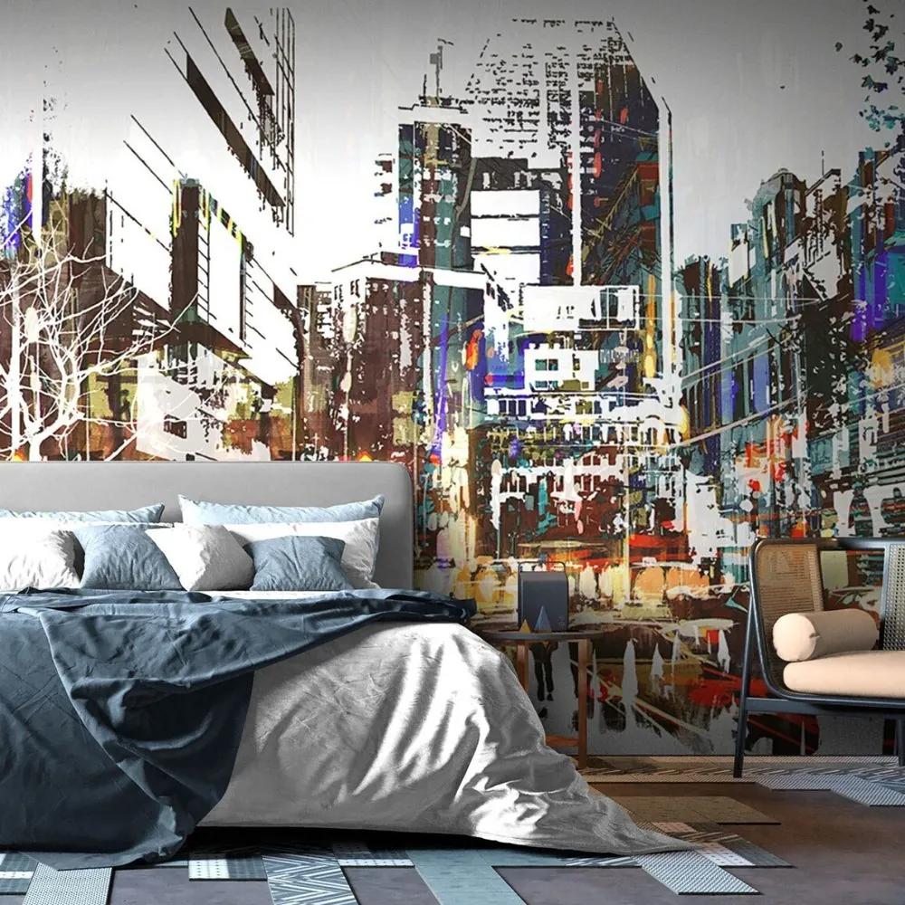 Samolepící tapeta abstraktní panorama města
