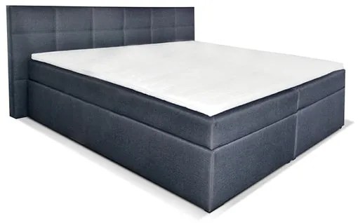 Postel Boxspring Bea, 200x200, šedá, vč. matrace a topperu