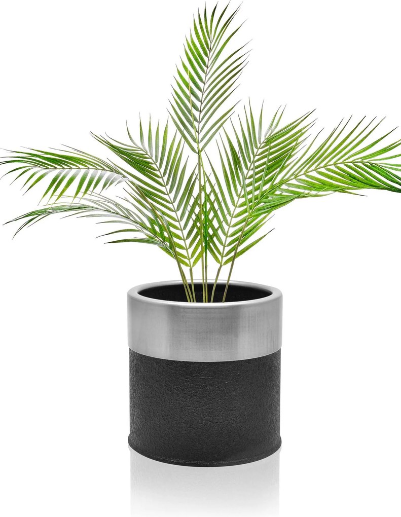 KALUNE DESIGN kulatý květináč MAOLIN černý 742TMA6919