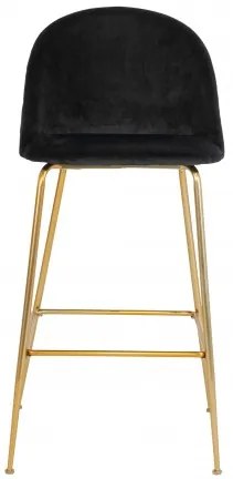 Barová židle LAUSANNE velvet černá, nohy mosaz House Nordic 1001266