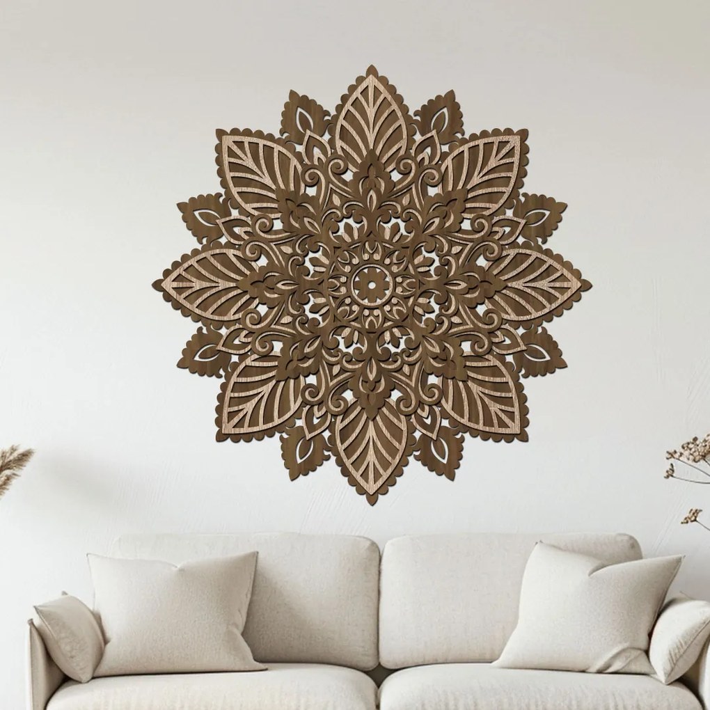 dřevo života 3 vrstvá mandala VDĚČNOSTI Rozměry (cm): 40x40, Zvolte barevný dekor: ořech-světlý dub
