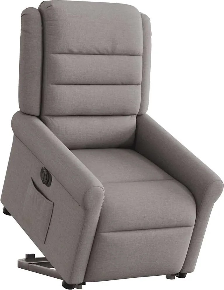 Elektrické zvedací polohovací křeslo taupe textil 3303341