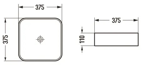 Mexen Vena, umyvadlo na desku 37 x 37 cm, světle šedá matná, 22193761