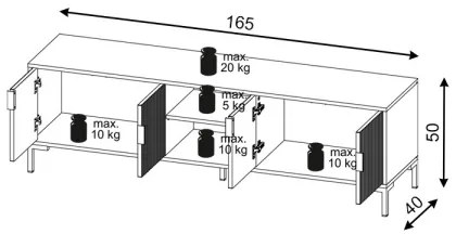 Televizní stolek FLOP černá